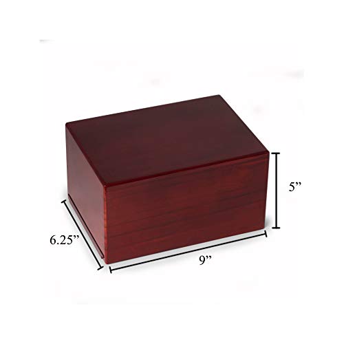 Deering Moments Custom Engraved Lacquered Funeral Cremation Urn for Human Ashes (Mahogany, Large)