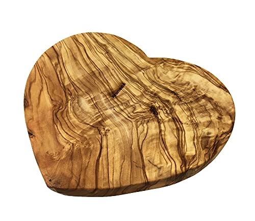 AramediA Handmade Olive Wood Heart Shaped Board -Handmade and Hand carved By Artisans - 8.5โ Inches or 19.05 cm - Weight: 1.5 lb