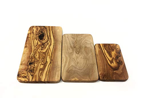 AramediA Set of 3 Handmade Olive Wood Cutting Board , Handmade and Hand Carved by Artisans