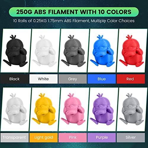 2500g 3D Printer Filament Bundle Multicolor, SUNLU ABS Filament&SUNLU META Filament, 10 Pack+8 Pack