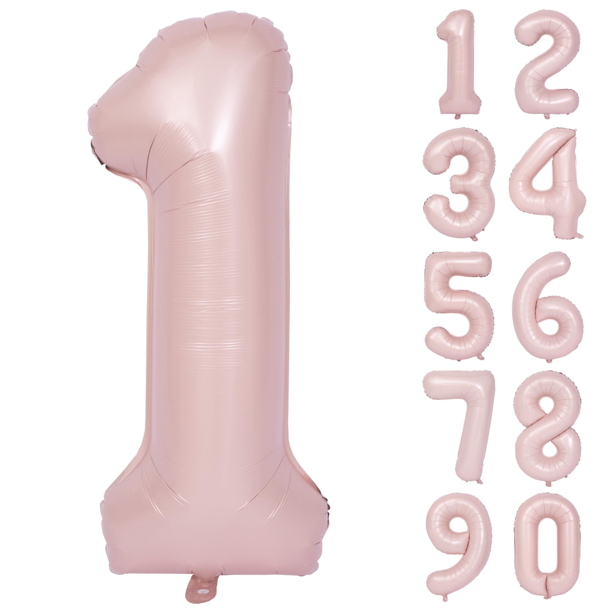 40 In Matte Pink Number Balloons Helium Foil Mylar Balloon Birthday Party banquet Decoration Digital 1