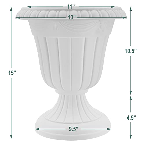 Arcadia Garden Products PL10CP Classic Traditional Plastic Urn Planter Indoor/Outdoor, 15" x 13", Brushed Copper