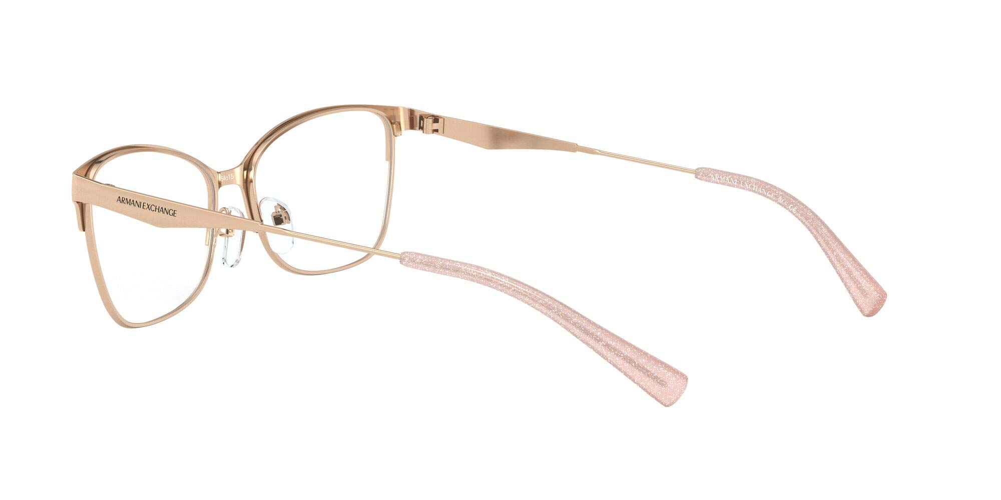 A|X ARMANI EXCHANGE Women's AX1040 Cat Eye Prescription Eyewear Frames, Shiny Rose Gold/Demo Lens, 54 mm