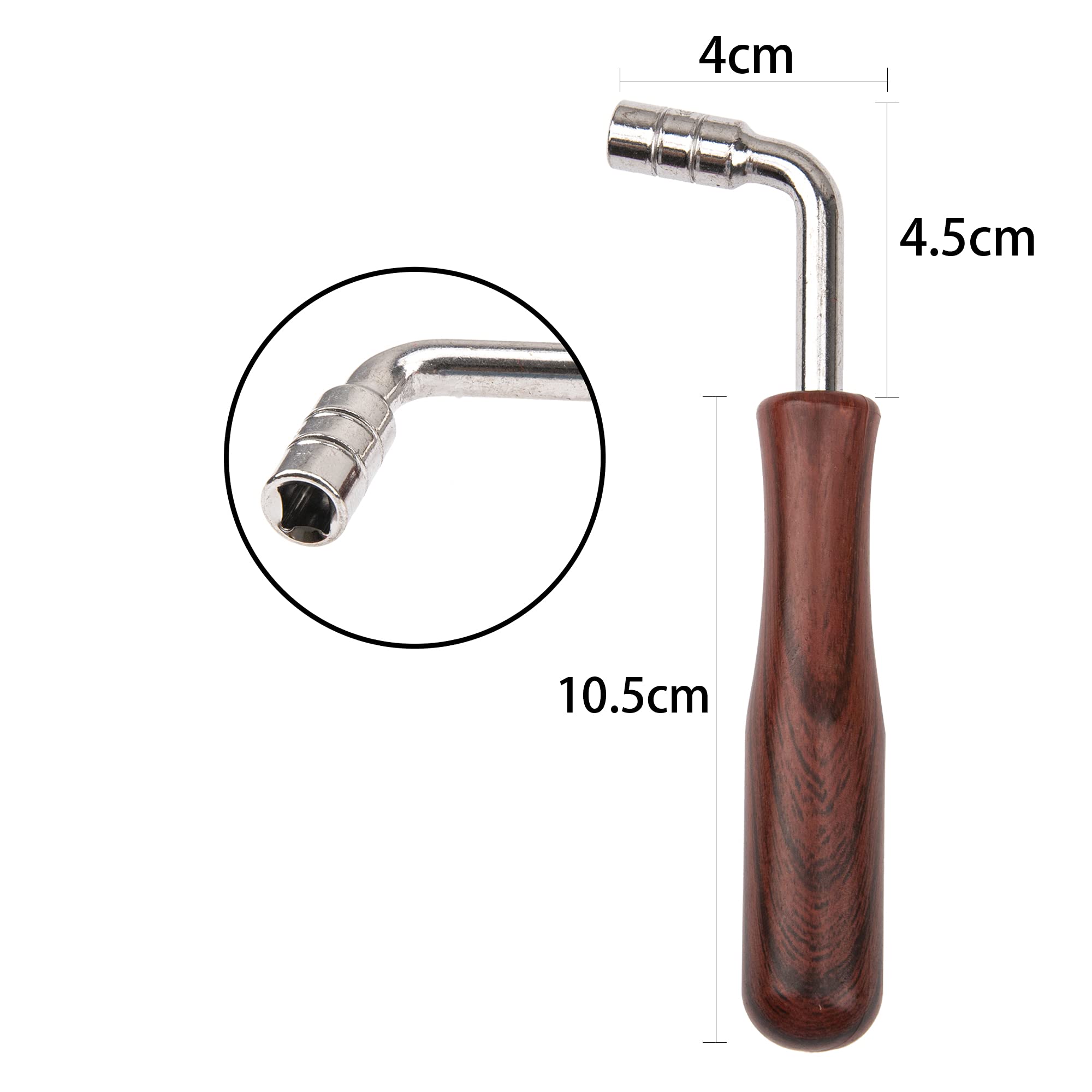 2Pcs Yootones L-shape Piano Tuner Spanner Professional Wrench Square Shape Tip Tuning Hammer Tuner Spanner Tool Compatible with Piano Repair Tool