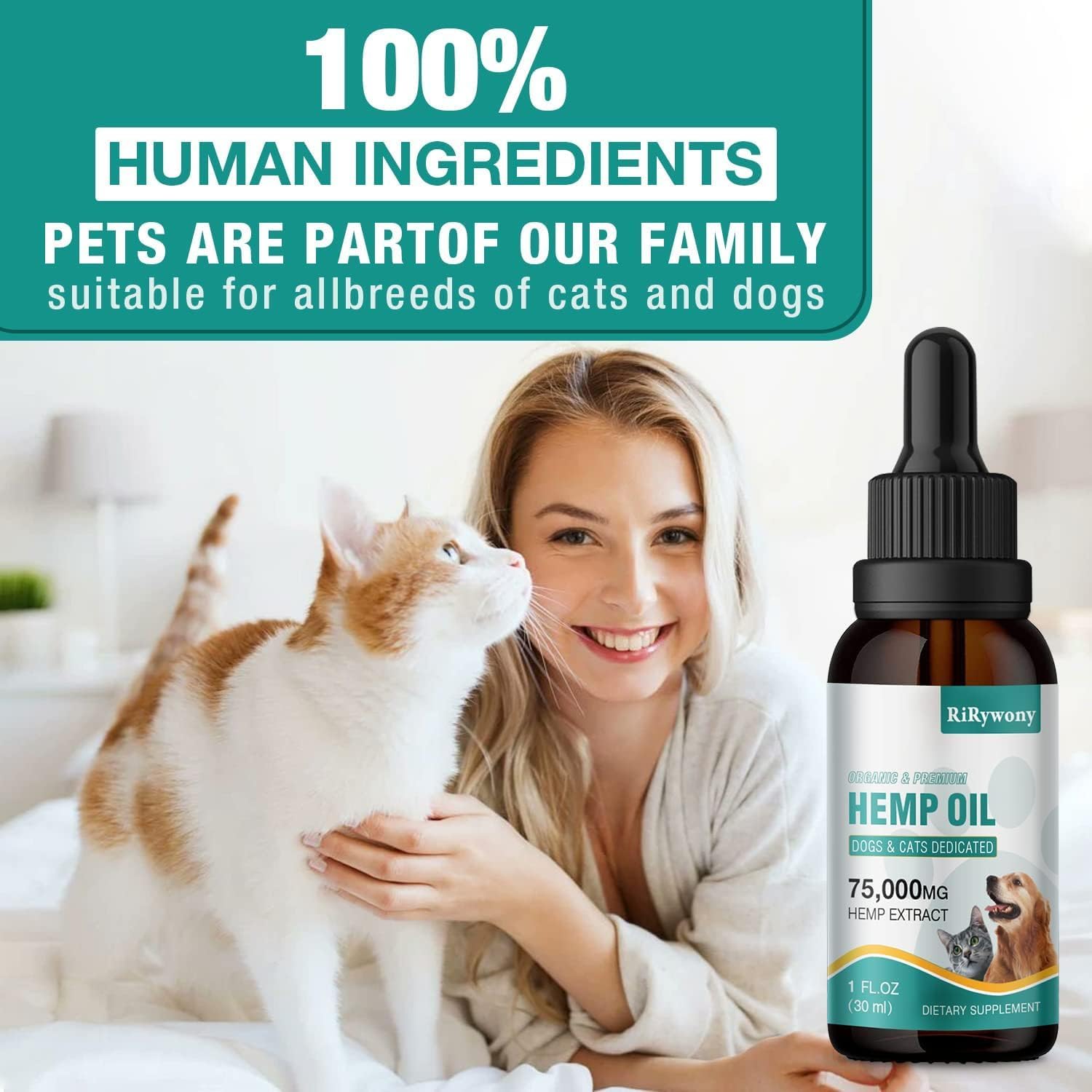 2 Pack Hemp Oil for Dogs & Cats - Made in USA