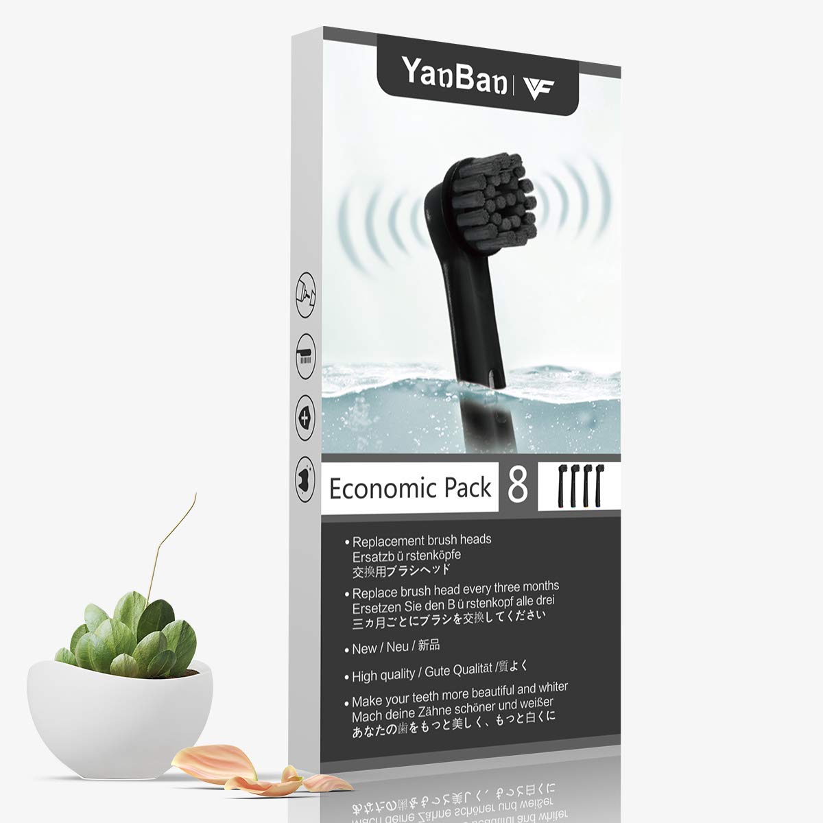 VINFANY 16PCS Black Toothbrush Head for Oral B,Replacement Toothbrush Heads Compatible for Braun Electric Rechargeable Toothbrush, for Vitality 3D All 16Pack