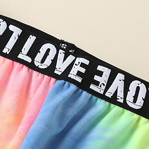 Baby Girls Cute Outfits, Tie Dye Pullover Crop Sweatshirt + Sweat Playwear Pants 2 Pieces Trendy Clothing Set, Multicolored, 18-24 Months