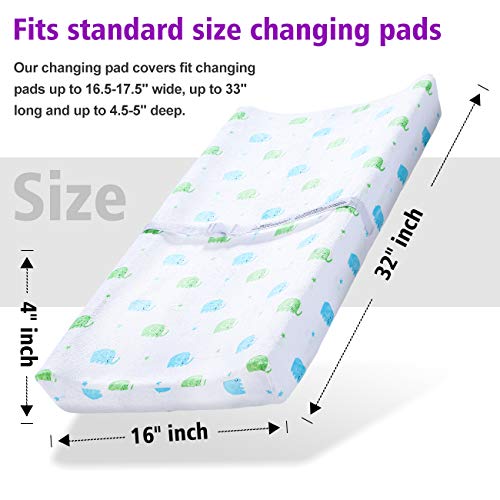 Entyle Changing Pad Covers - Ultra Soft Plush Baby Changing Table Cradle Sheets, 32"x16" Wipeable Stretchy Diaper Pad Covers for Infants Baby Boys Girls (White)