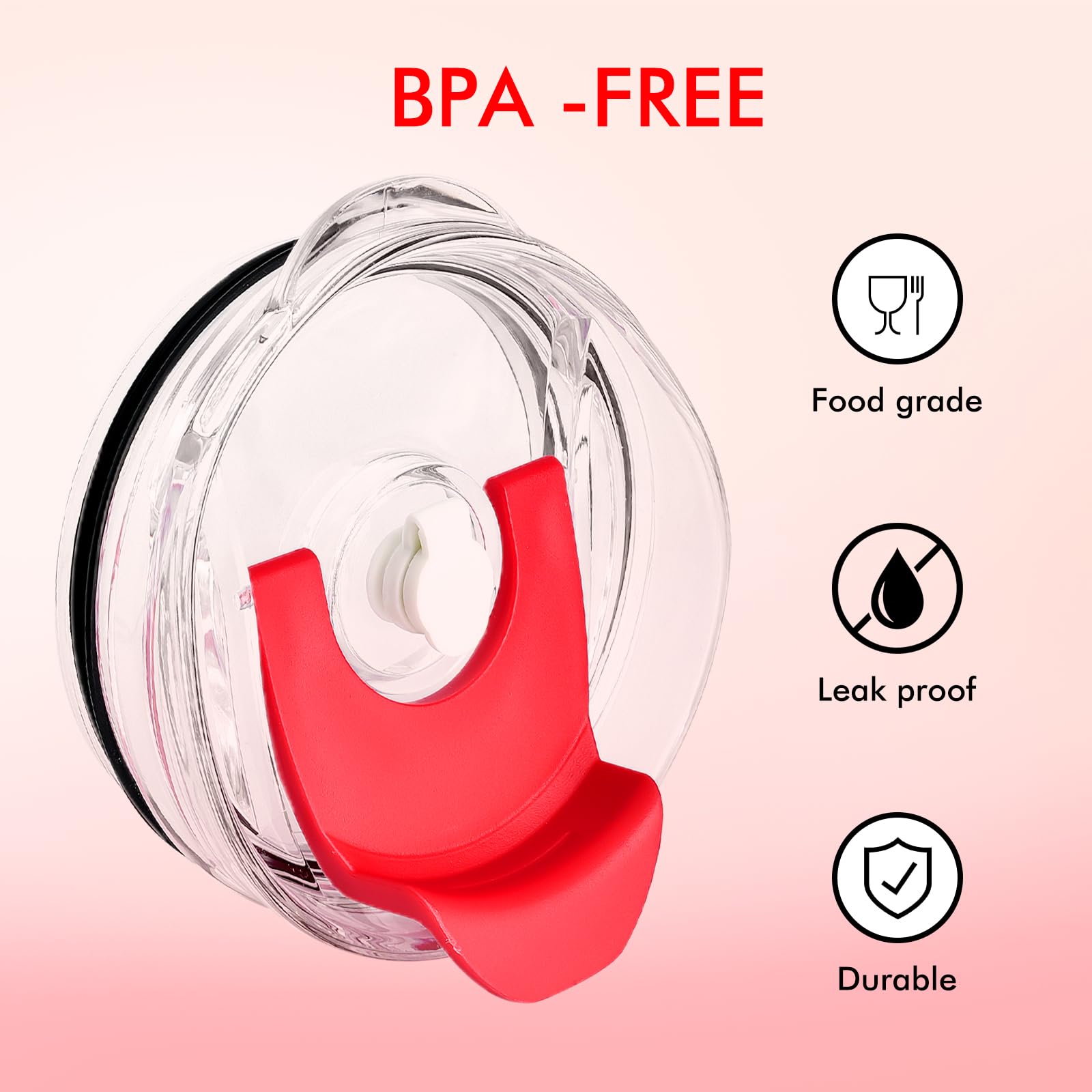 2 Pack replacement lids for 40 oz tumblers, compatible with YETI, RTIC, Ozark Trail, And Others. Dual drinking options: Sip Directly Or Use a Straw Through The Flip-Open Lid (White)