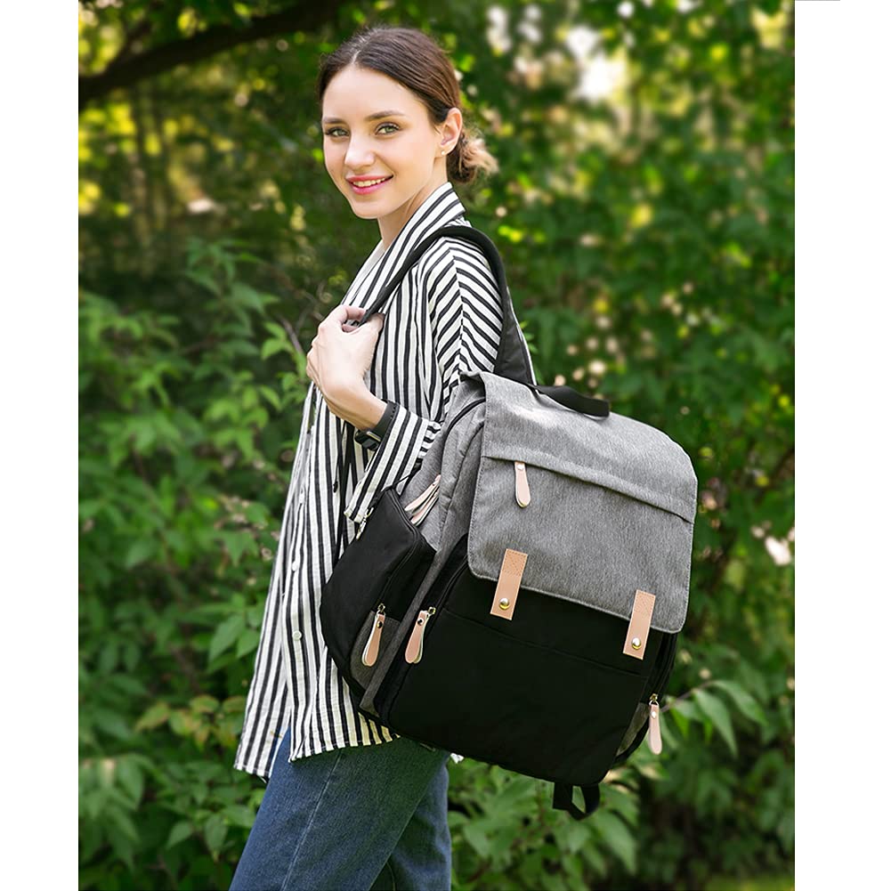 OUSIJOJO Diaper Bag Backpack, Waterproof Multi-Function Mommy Bag for Baby Care Large Capacity Stylish and Durable Perfect for Travel Work or Outing with Changing Pad