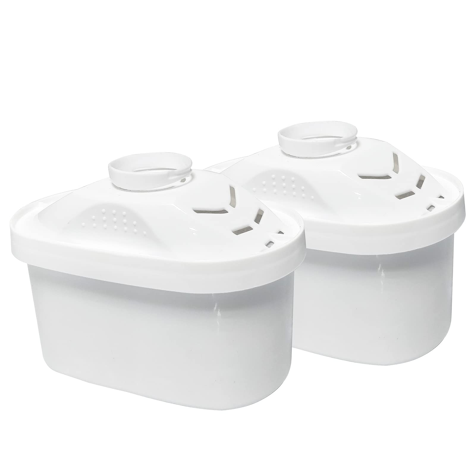 2 Pack Water Filter Replacement Universal Cartridges with Multistage Filtration System, Removes Chlorine, Fluoride, Dirt, and Harmful Metals