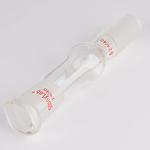 stonylab Glass Straight Drying Tube, Borosilicate Glass Drying Tube Adapter with 24/40 Standard Taper Joints for Laboratory Lab Supply