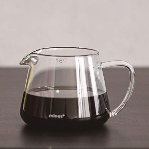 Minos Borosilicate Glass Coffee Server, 600 ml, Pour Over Coffee Carafe, Clear