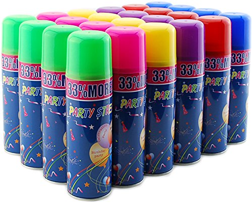 48 Pack Wholesale Lot: Party Crazy String Streamer Spray Cans Wholesale Lot