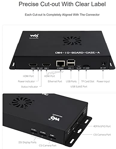 XYGStudy Metal Box (A) Designed for Raspberry Pi Compute Module 4 IO Board, Comes with Cooling Fan, to Build Your Own Raspberry Pi CM4 Mini PC Easily (CM4-IO-BOARD-CASE-A)