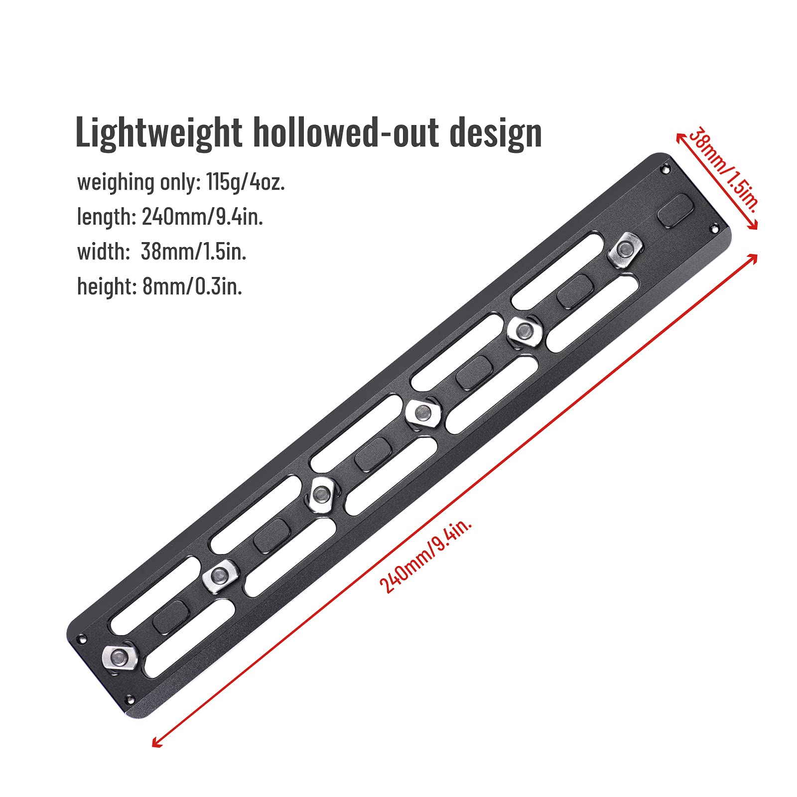 SUNWAYFOTO SMP-240 9.45 inch M-Lok Arca Rail Mount Adapter to Arca-Swiss Plate 240mm