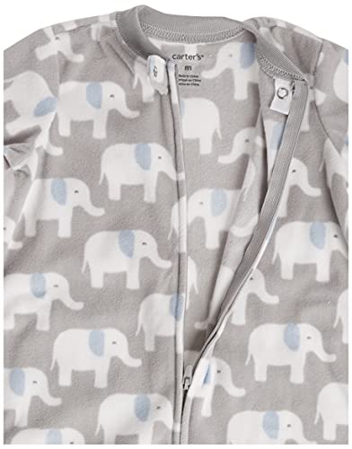 Carter's unisex baby 2-pack Microfleece Sleepbag Wearable Blanket, Grey Elephant/White Sheep, Small US