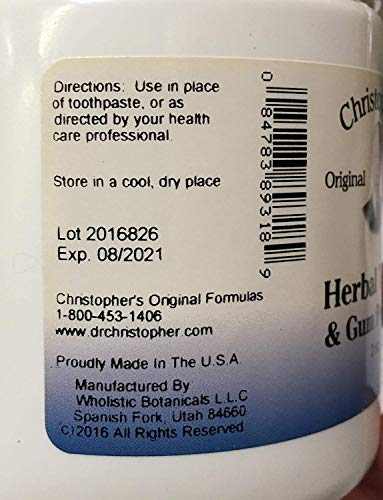 Christopher's Original Formulas Herbal Tooth and Gum Powder 2 Ounce (3 Pack)