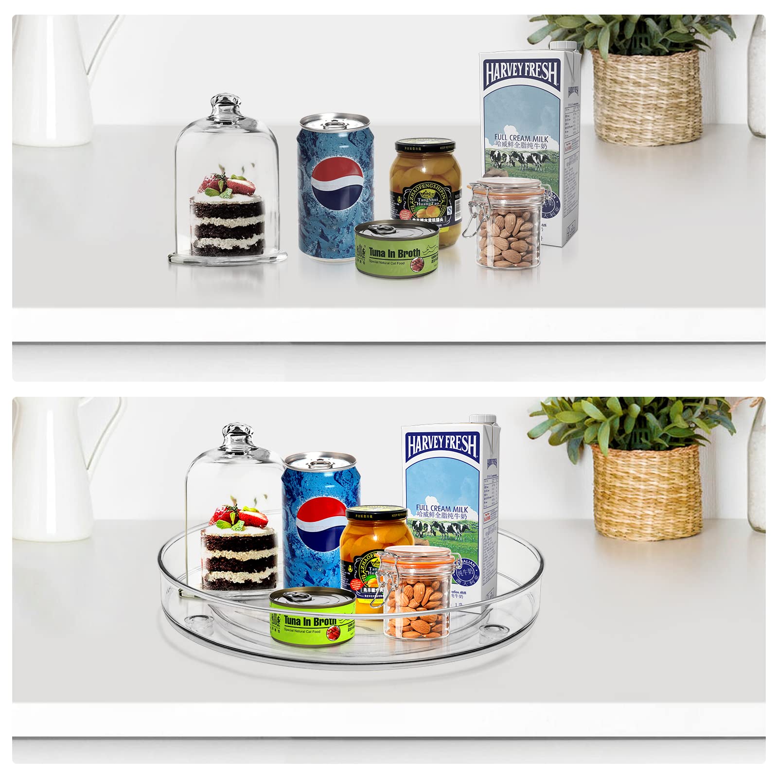 1PACK - 10" Clear Lazy Susan Organizer for Cabinet β Quality-Crafted, Durable Turntable Organizer, Bathroom & Cabinet Organizer for Pantry Organization and Storage β Kitchen Organization by TLC Depot