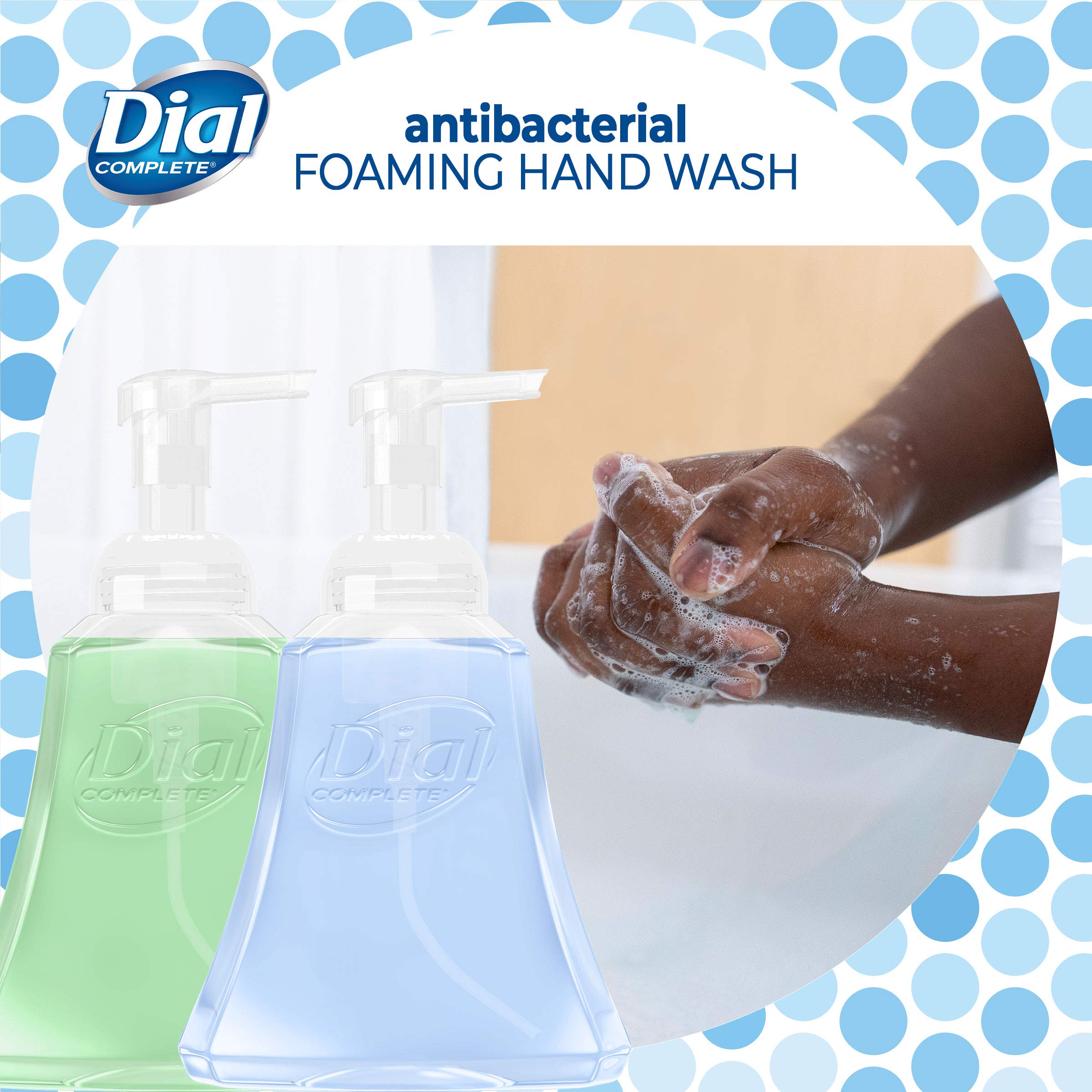 Dial Complete Anti-bacterial Foaming Hand Wash, 60 oz of Foaming Hand Soap. 2-scent Variety Pack Spring Water/Pear, 15 Fluid Ounces each (4 pack)