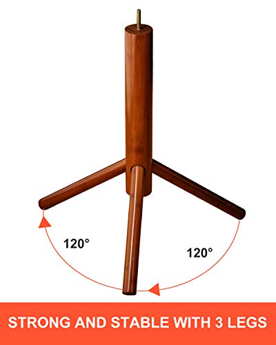 BMOSU Bamboo Coat Rack Freestanding Stand Tree Adjustable Coat with 3 Sections 8 Hooks Easy to Assemble Standing Coat Jackets Hanger for Bedroom Office Hallway Entryway Brown
