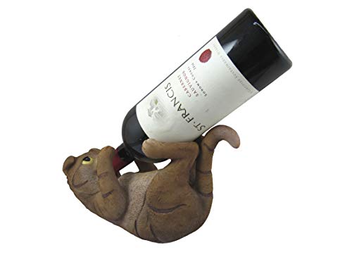 DWK Cat Wine Bottle Holder | Kitchen Countertop Decor | Wine Holders | Vineras para Poner Botellas en Casa | Red Wine Storage | Wine Accessories Storage -Scottish Fold Cat
