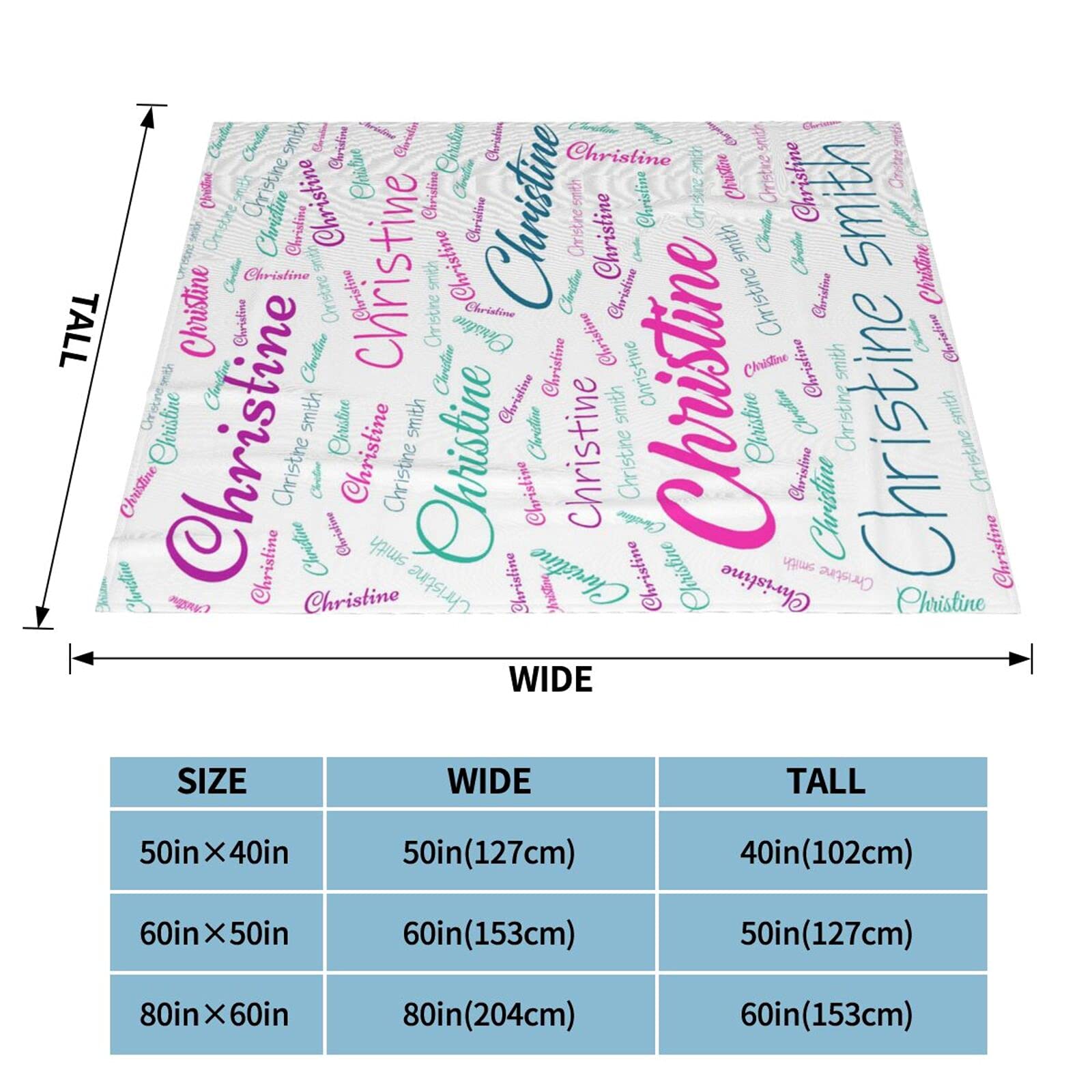 XJone Custom Personalized Baby Blanket with Name for Girls, Customized Floral Baby Name Blankets for Infants Newborns Babies