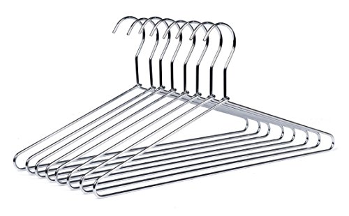 8 Quality Hangers Heavy Duty Metal Suit Hanger Coat Hangers with Polished Chrome (Suit Coat Hanger)