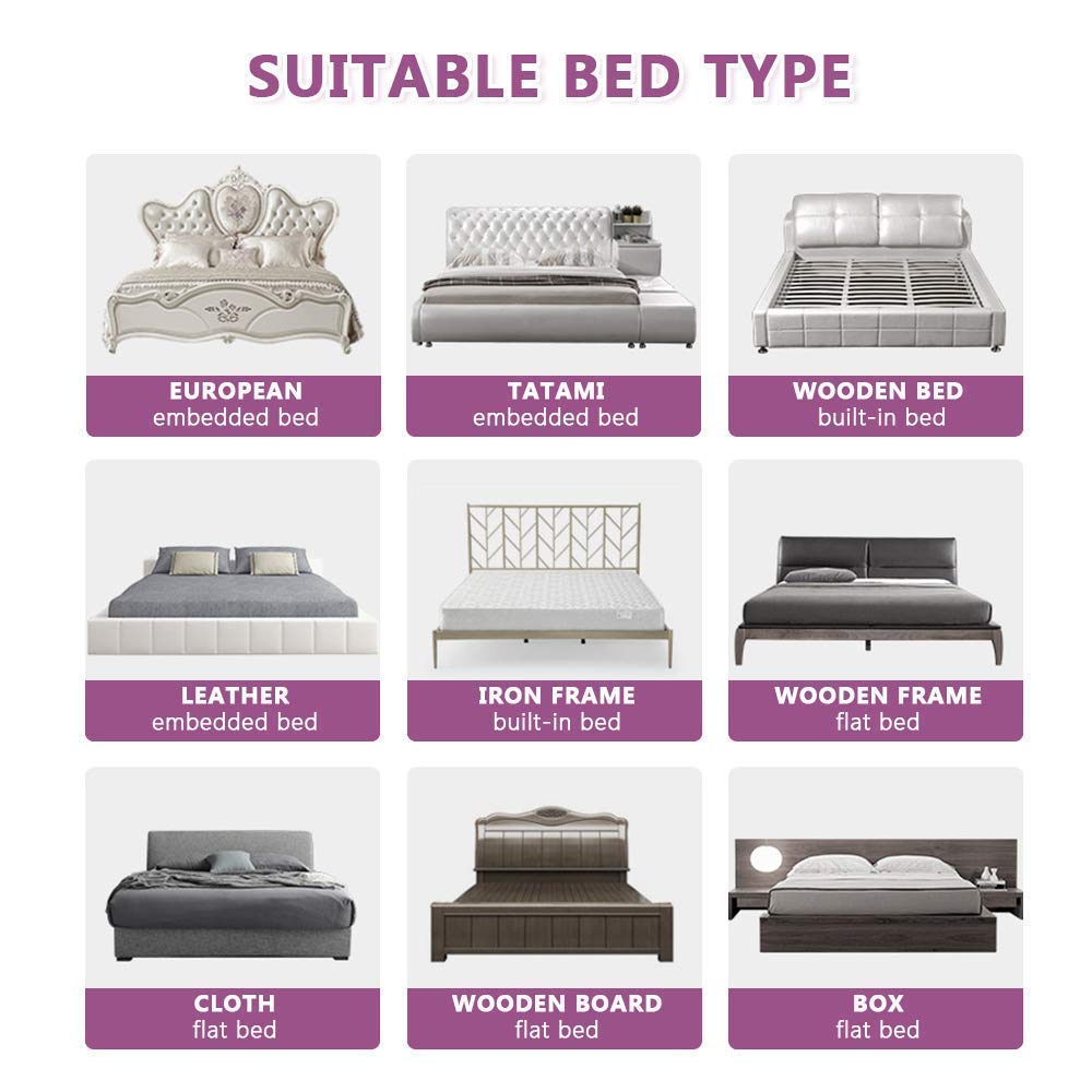 U/D 3 Sides Bed Rail for Toddlers Extra Long for Queen Size Baby Infants Safety Bed Rails Guard 200cm(2sides)+150cm(1side)