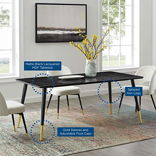 Modway Vigor Rectangular Dining Table, Black