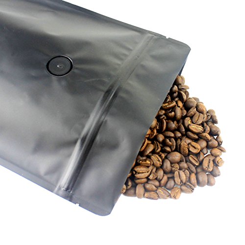 AwePackage High Barrier 16 oz Foil Stand up Zipper Pouch Coffee Bag with Valve (20, Matte Black)