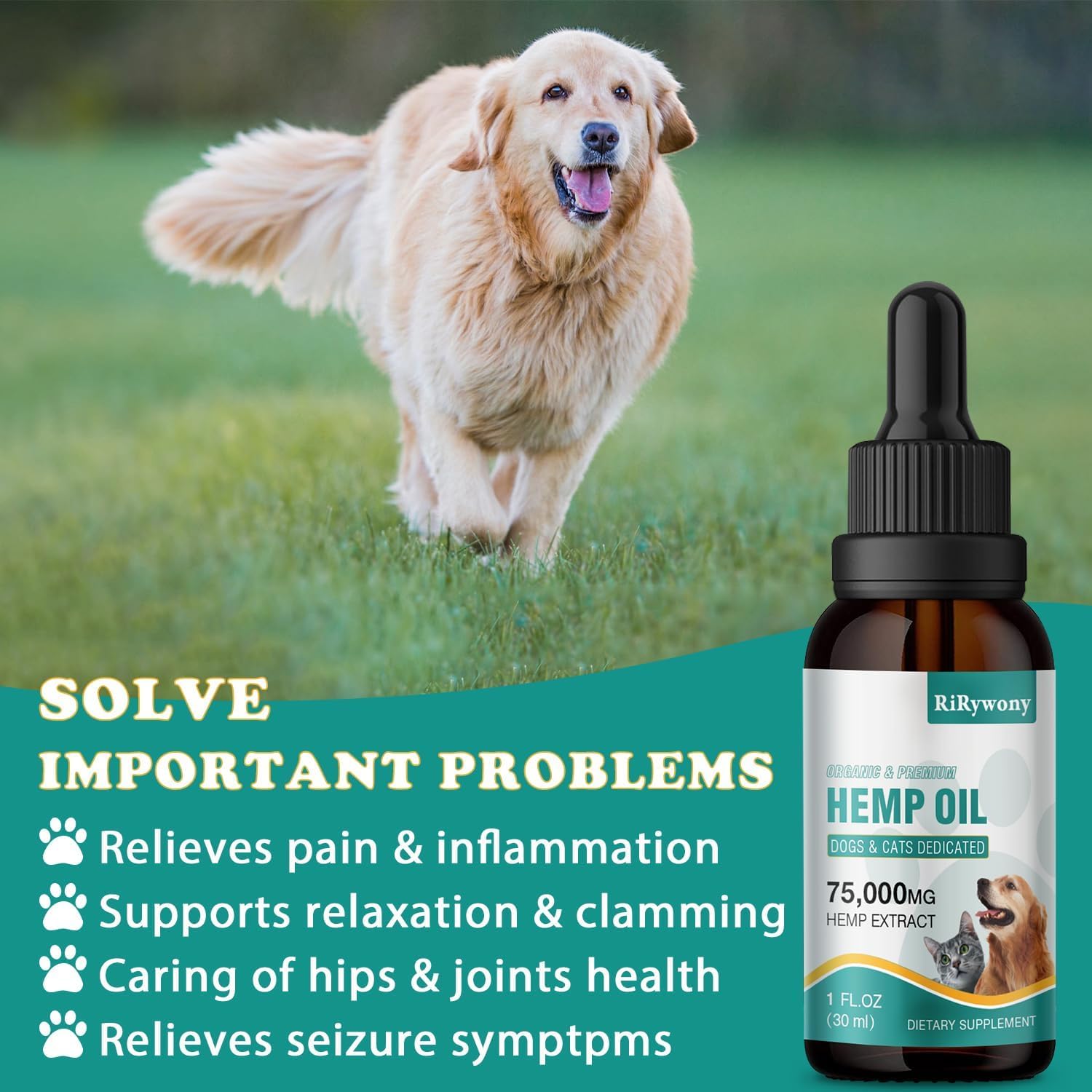 2 Pack Hemp Oil for Dogs & Cats- Helps Pets with Аnxiety, Pаin, Strеss, Аrthritis, Sеizures Rеlief - Organic Pet Hemp Oil Drops Treats - Skin Нiр Jоint Hеalth - Made in USA