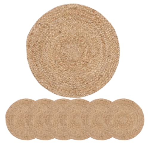 6 Pack Handwoven Jute 15" Placement Mat, by Westerly