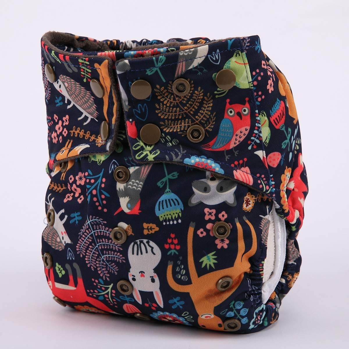3 AIll in One Night AIO Cloth Diaper Nappy Sewn in Insert Reusable Washable (Sushi Pineapple)