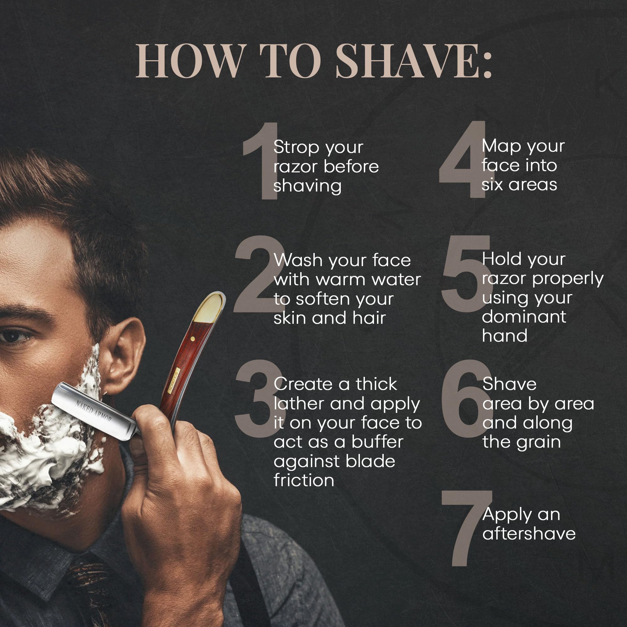 Amazing Naked Armor Straight Razor Kit, Shave-Ready Japanese Steel Blade, Complete Straight Razor Shaving Kit for Men, Straight Razor Beginner Kit, Straight Razors For Men Kit