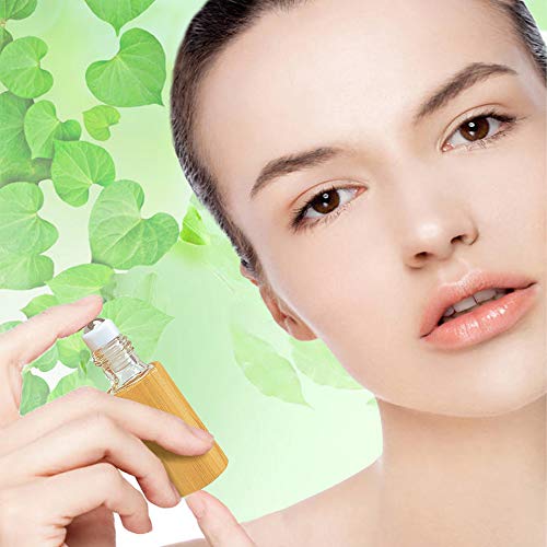 AUHOKY 12Pcs 5ml Bamboo Roll on Bottles for Essential Oils, Portable Massage Oil Bottle with Stainless Steel Roller Ball, Reusable Travel Perfumes Sample Lip Gloss Container (1 Opener)