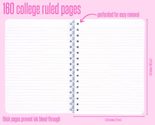 Lilly Pulitzer Hardcover Mini Spiral Notebook, 8.25" x 6.5" Small Journal with 160 College Ruled Pages, It Was All A Dream