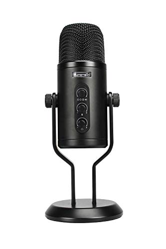 Amazon Basics Professional USB Condenser Microphone with Volume Control and OLED Screen - Black