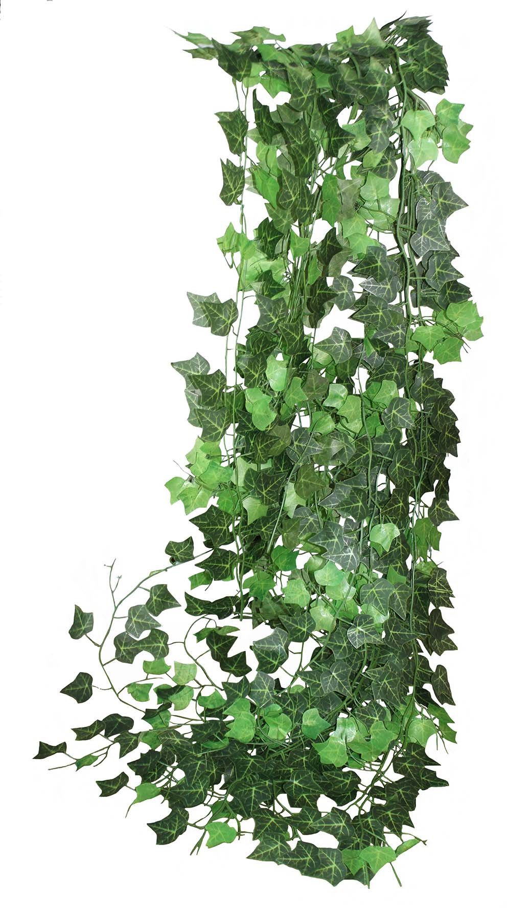 ALIERSA 12 Strands-94ft Artificial Shrubs Vines Creeper Green Ivy Silk Leaves Wreath for Wedding Home Outdoor Garden Office Wall Cover Decoration