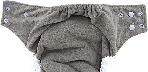 Baby Nappy Bamboo Charcoal Cloth AIO Diapers, Sewn in Insert Double Gussets