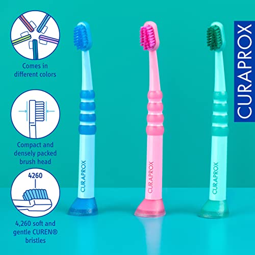 Curaprox Kids CK 4260 Baby Toothbrush (3 Pack); extra soft bristles for children