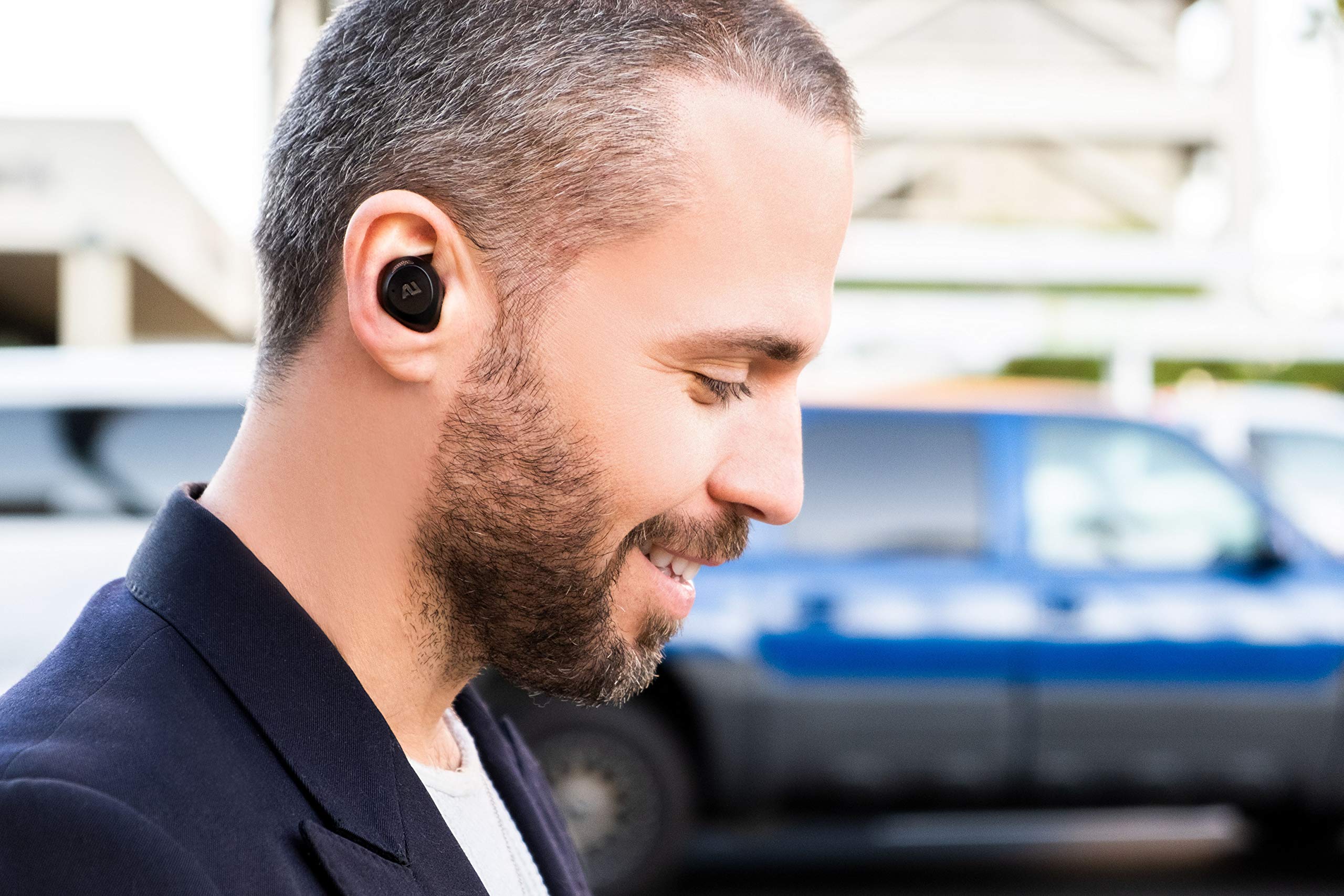 ausounds AU-Stream Hybrid Bluetooth True Wireless Hybrid Active Noise Cancelling Earbuds with Touch Controls, Wireless Charging Case, and Premium Dynamic Drivers, Red