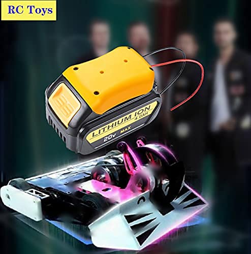 2 Packs Upgrade for DeWALT Battery Adapter Power Source Mount for Dewalt 20V Battery Adaptor Dock with Wires Battery Converter Connector DIY Power Wheel Adapter Truck Robotics Toys