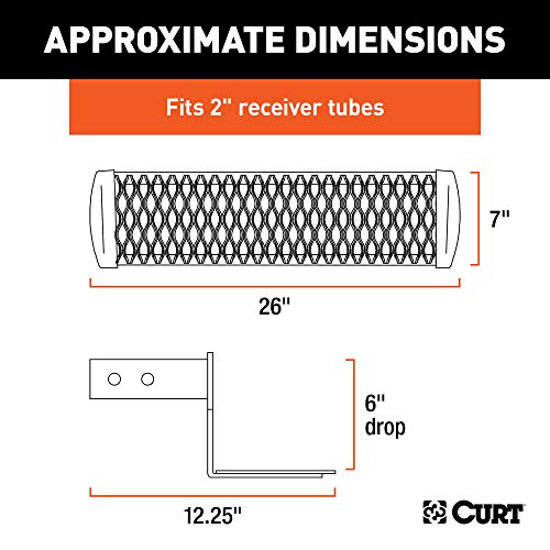 CURT 32002 Grip Step 26-Inch Hitch Step for 2-Inch Receiver, 6-Inch Drop