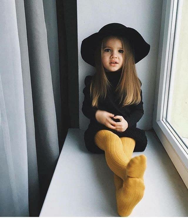 Wide-Brim Kids Girls Floppy-Hat Vintage Fedora Hats for Girl Boho Felt Bowler-Cap 3 to 8 Years (3-8 Years, Black)