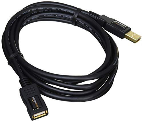 Amazon Basics USB-A 2.0 Extension Cable, for Printer, Mouse or Keyboard, Male to Female, 480Mbps Transfer Speed, 6.5 Foot, Black