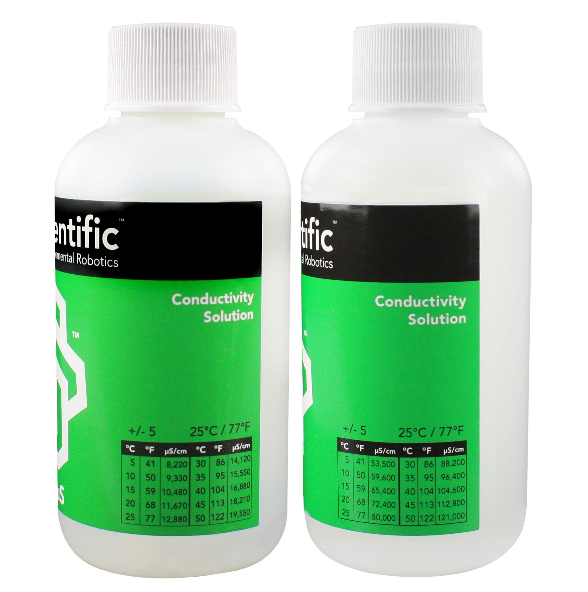 Atlas Scientific K 1.0 Conductivity Calibration Solutions - 12,880µS & 80,000µS - 125ml (4oz) Pack of 2