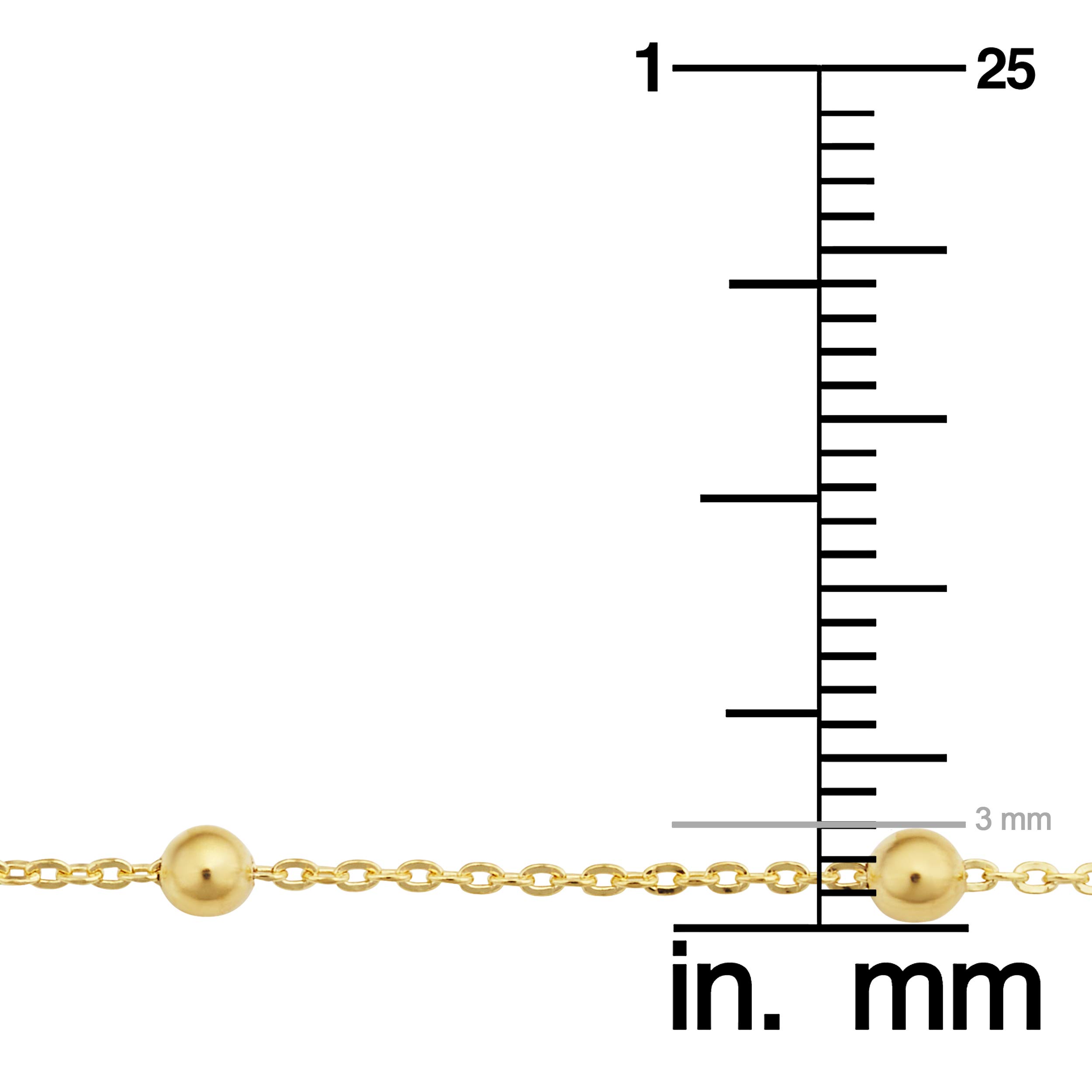 14k Yellow Gold Filled Ball Station Satellite Necklace for Women (3 mm, 16 inch)