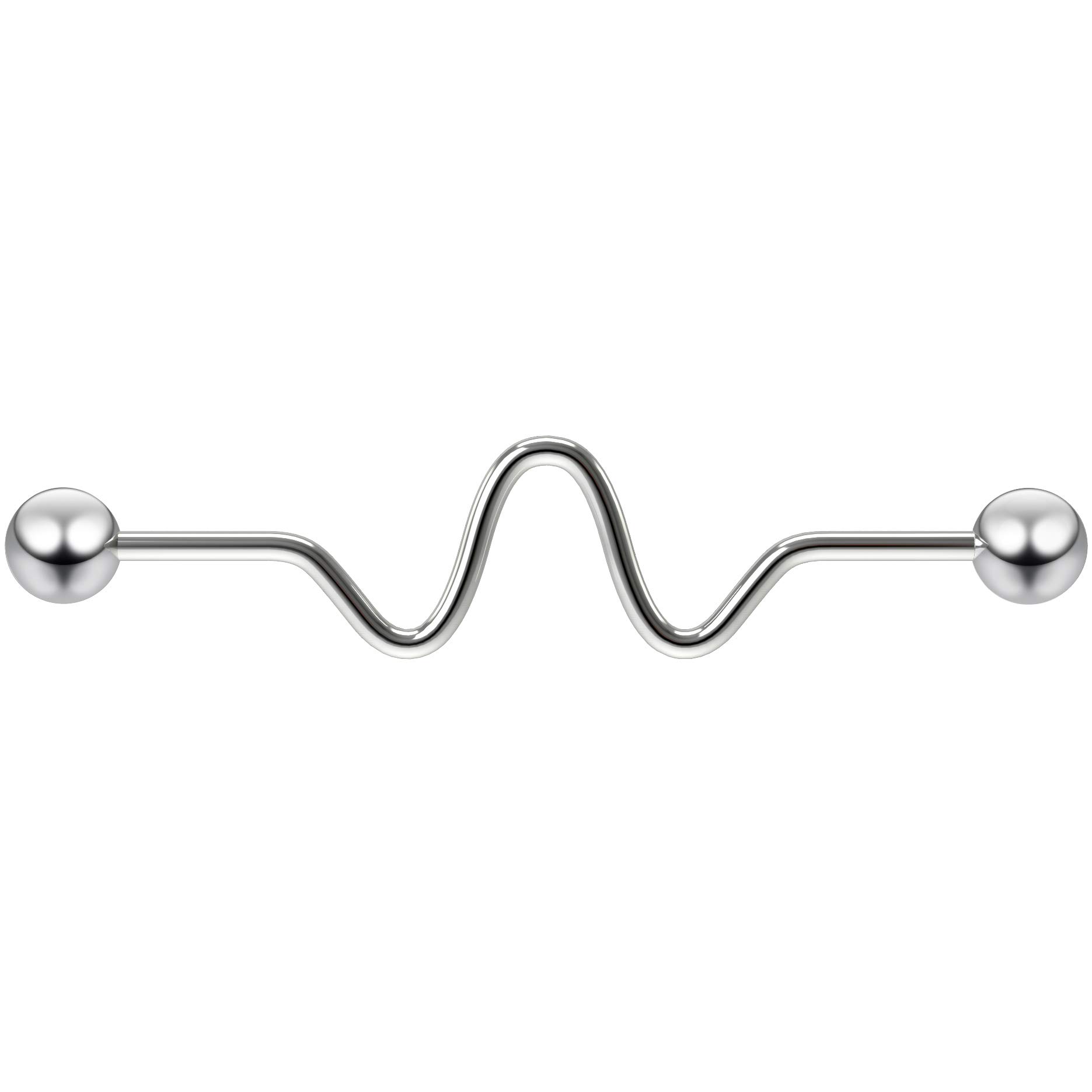 14g Zig Zag Industrial Barbell Wavy Wave Cartilage Earrings Black 38mm 1 1/2 Unique Zigzag Piercing