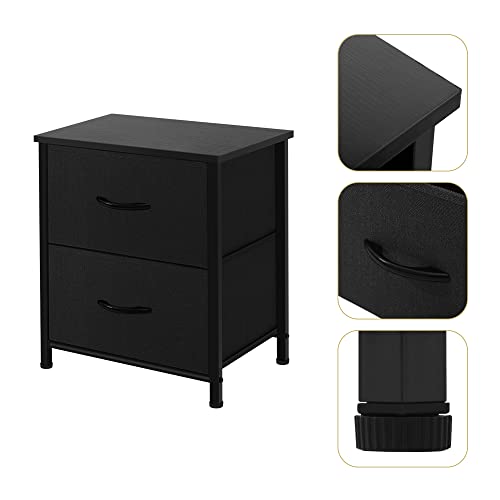 AZL1 Life Concept Storage Dresser Furniture Organizer Unit with 2 Drawers for Bedroom, Hallway, Entryway and Closets, Black